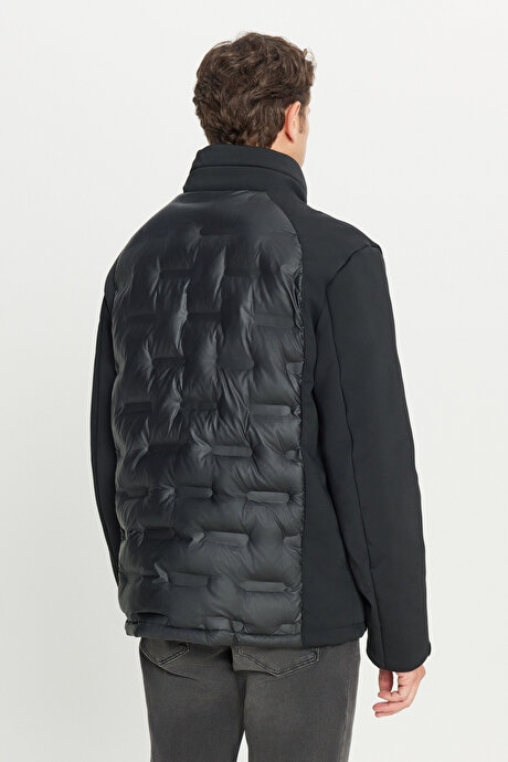 Standart Fit Normal Kesim Dik Yaka Yan Cepli Casual Siyah Mont ...